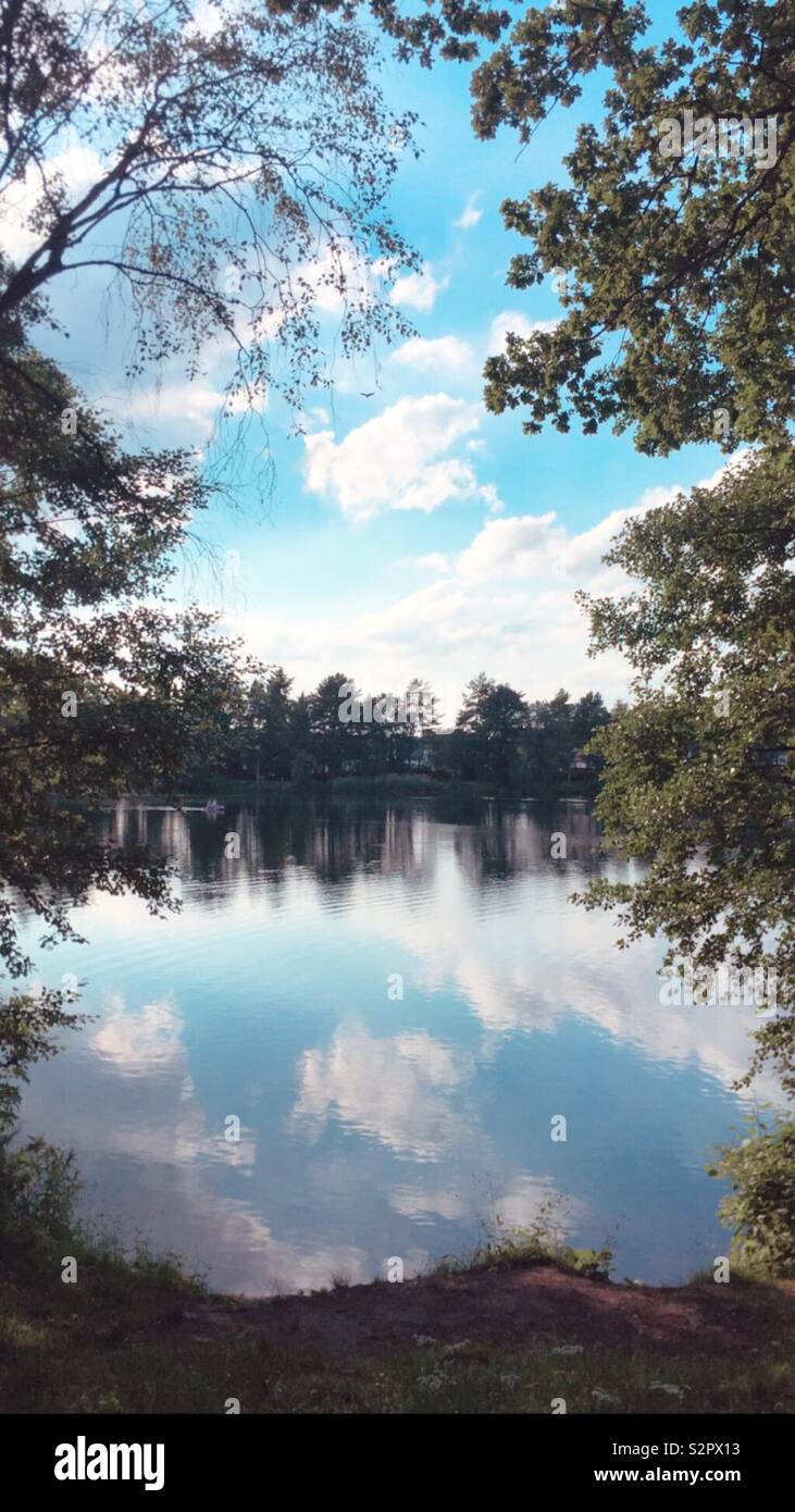 Lake reflection, Germany Stock Photo - Alamy