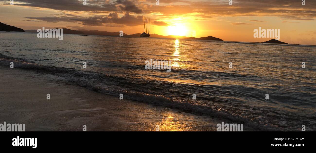 Gorgeous sunset in the British Virgin Islands Stock Photo - Alamy