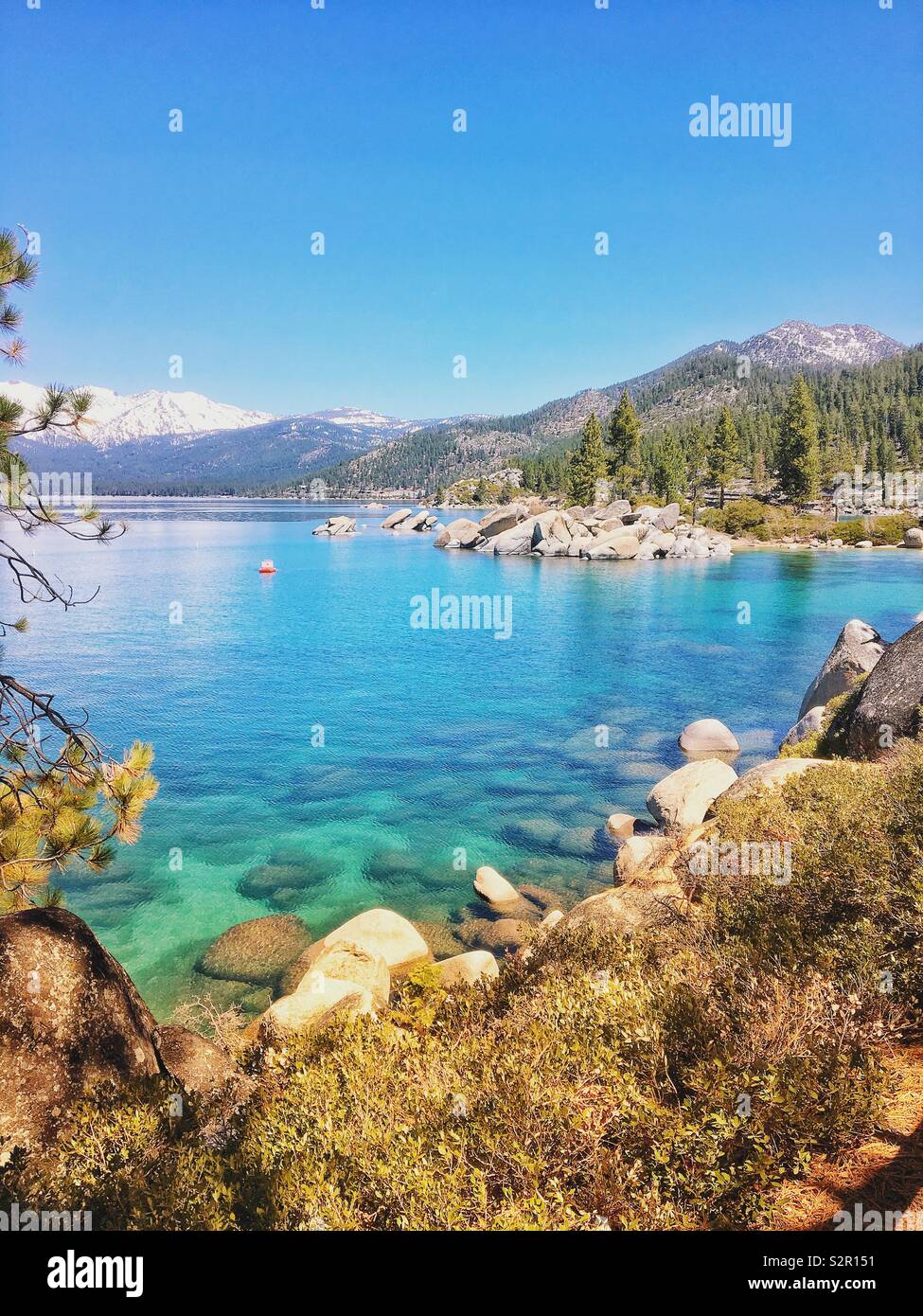Lake Tahoe water view Stock Photo - Alamy