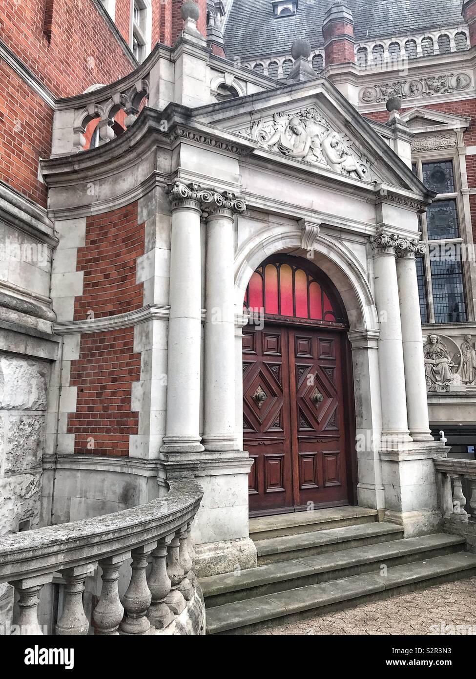 Detail of the ornate Victorian architecture of an civic building in ...