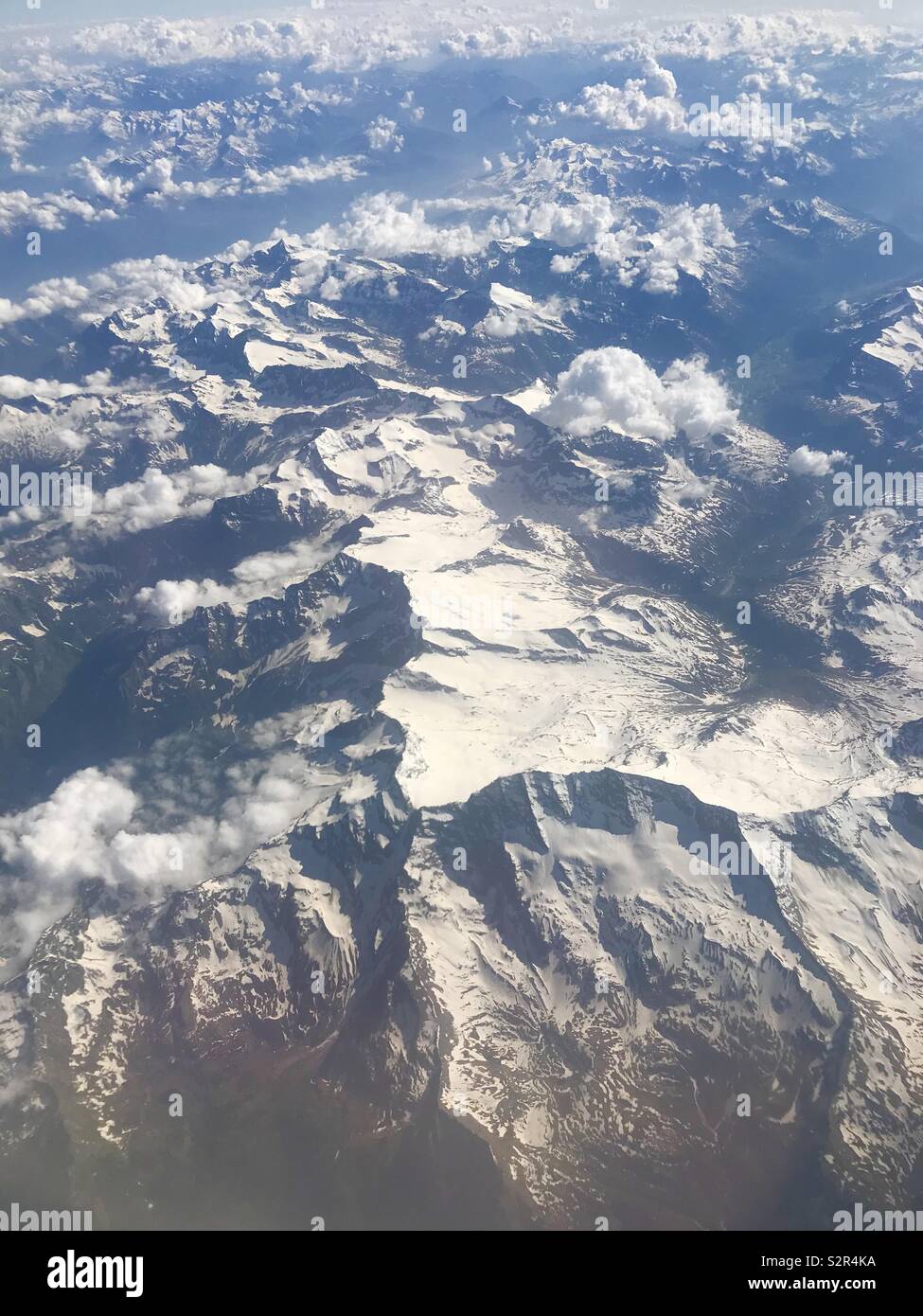 French Alps view from a plane to Pisa, Italy Stock Photo - Alamy