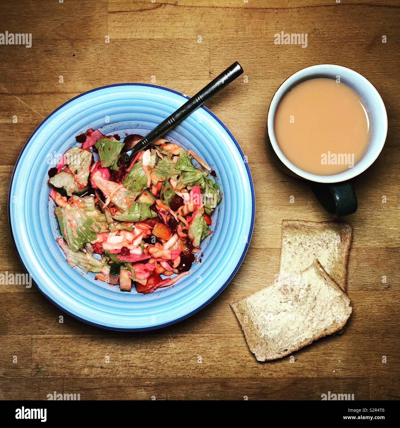 A healthy lunch with a decaf cup of tea Stock Photo - Alamy