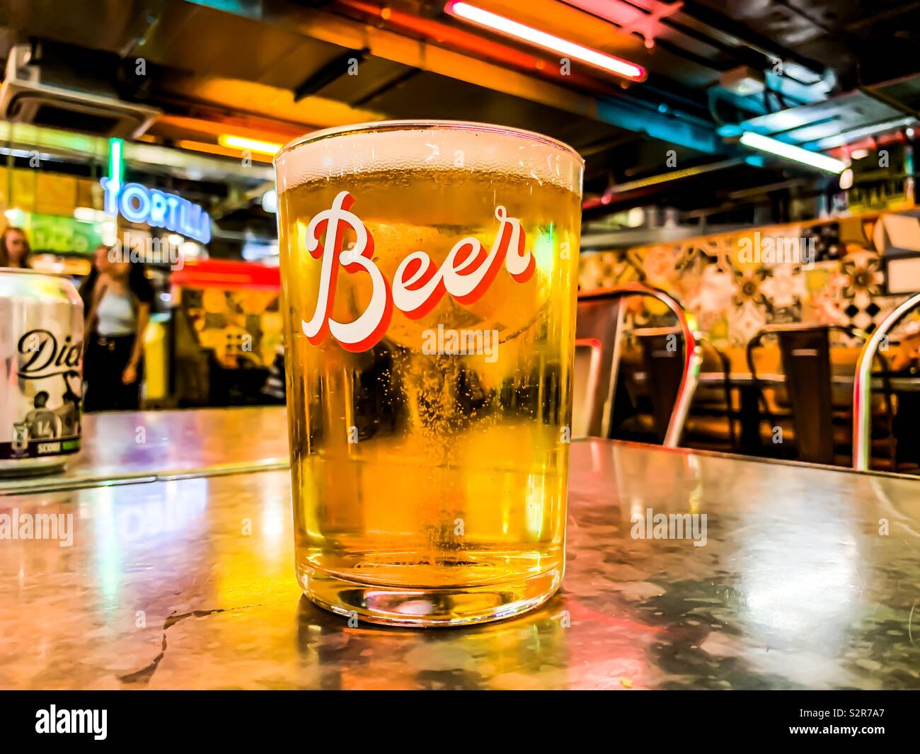 Glass of Beer in a bar Stock Photo - Alamy