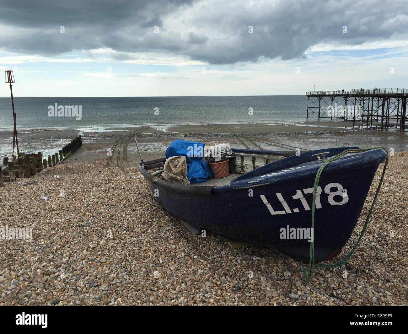 Crab boat on Bognor beach Stock Photo - Alamy