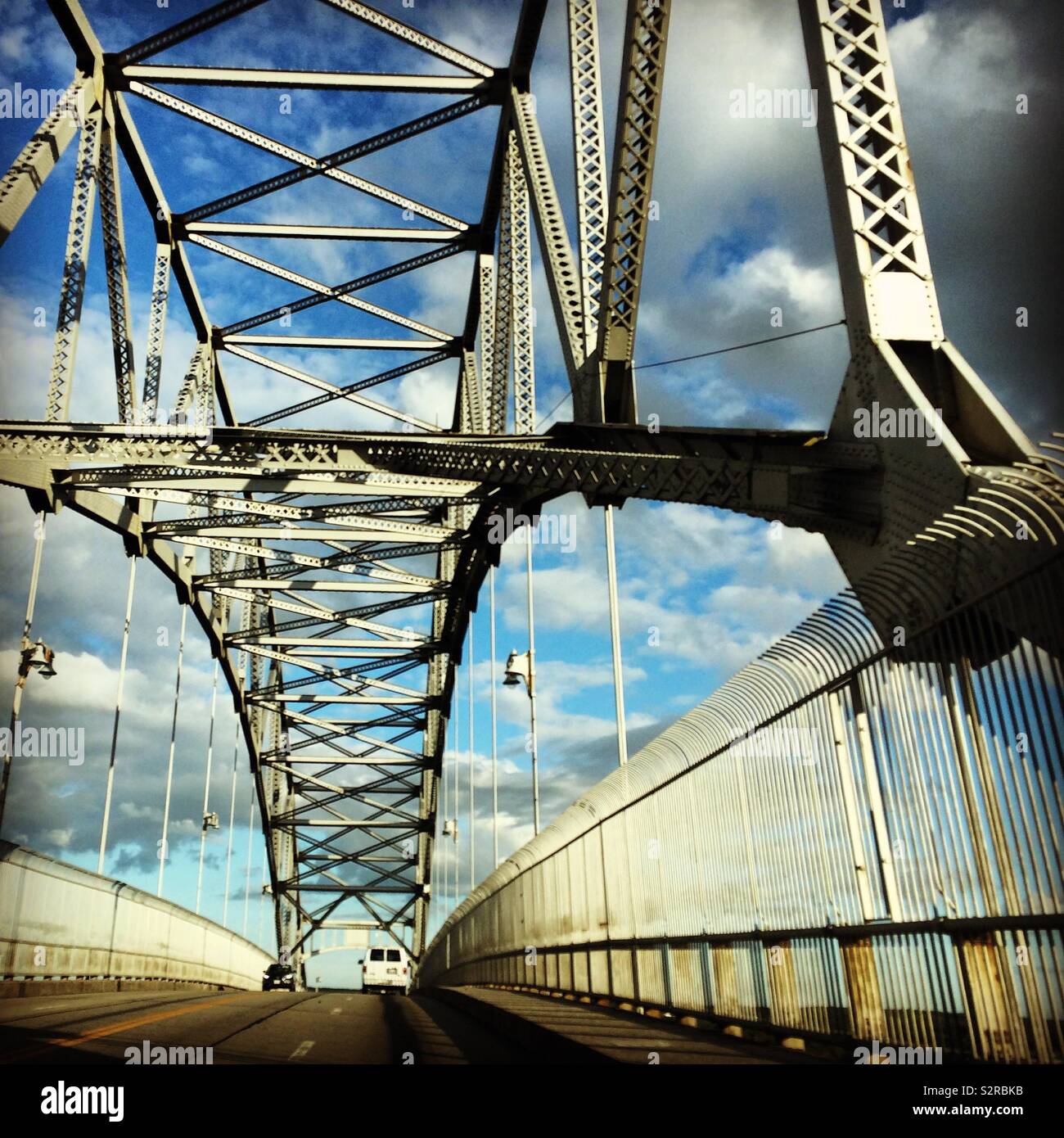 Driving under a bridge Stock Photo - Alamy