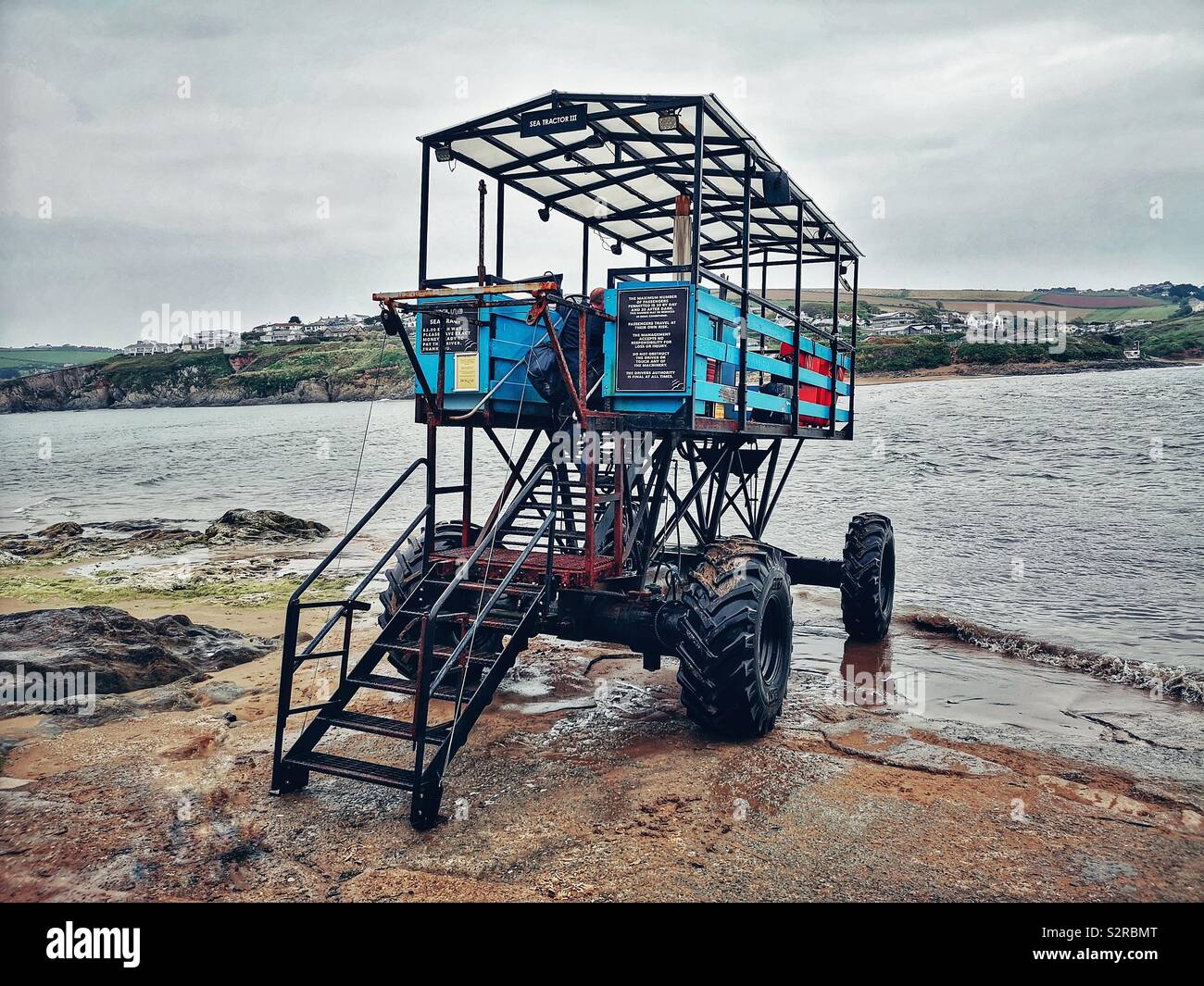 Sea tractor, Burgh Island, Devon, England Stock Photo - Alamy