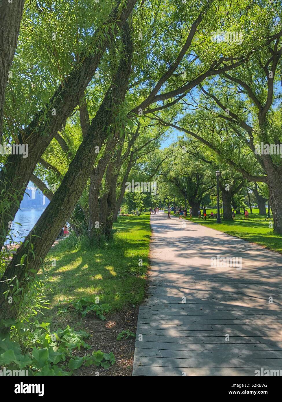 The waterfront promenade along the shores of Lake Ontario in Toronto ...