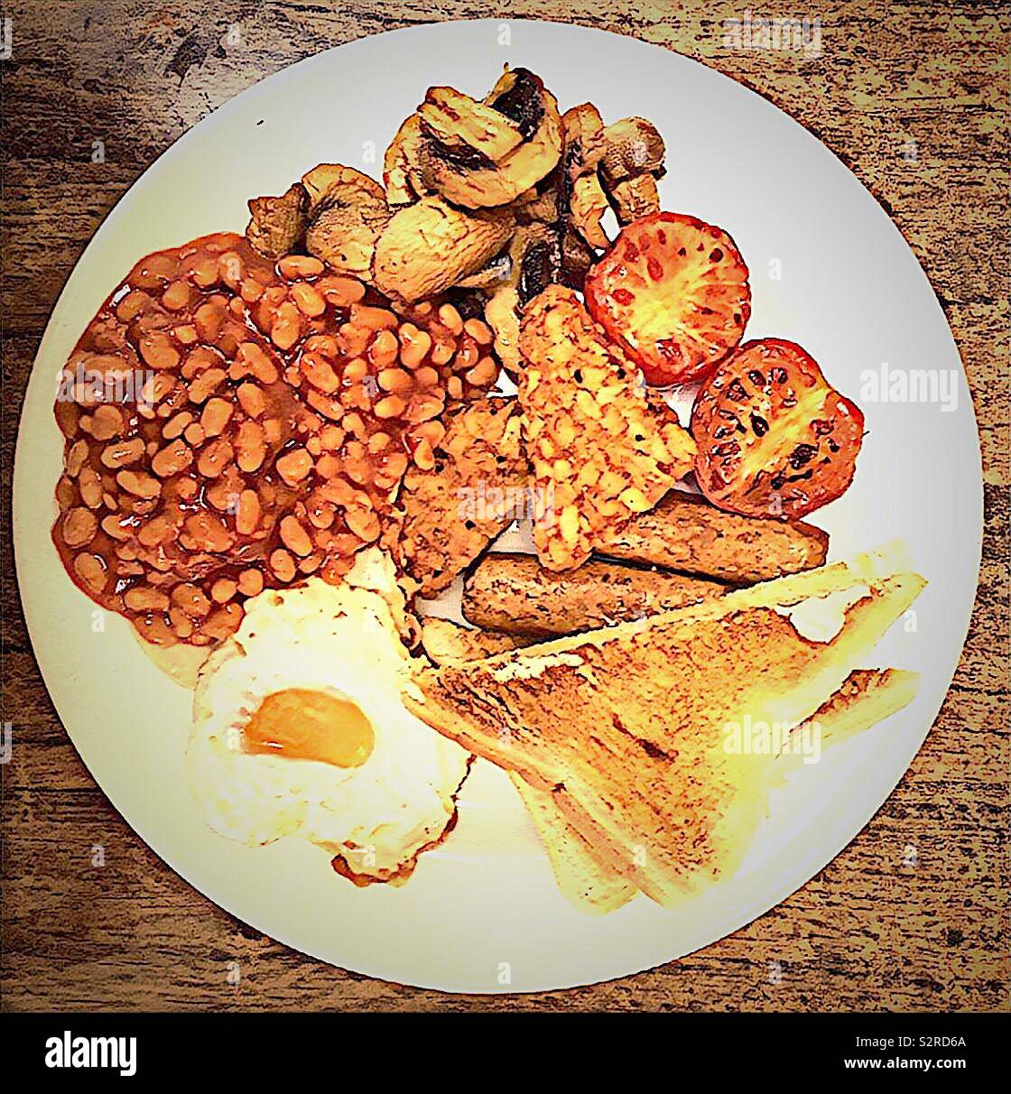 Fried vegetarian breakfast Stock Photo - Alamy