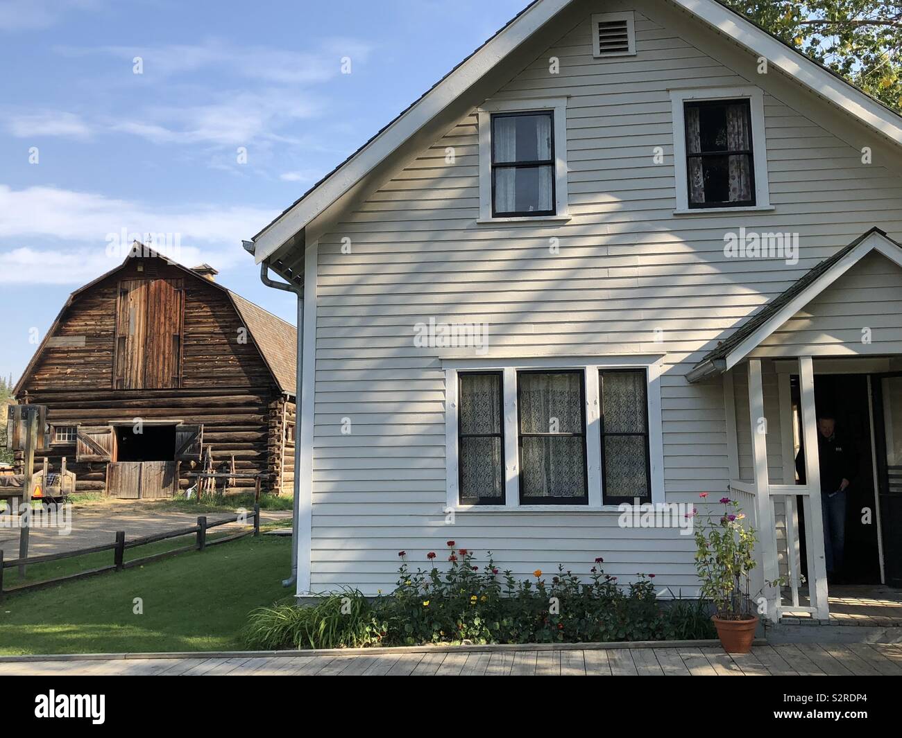 Farmhouse and barn at the historic fur trading post and interpretive ...