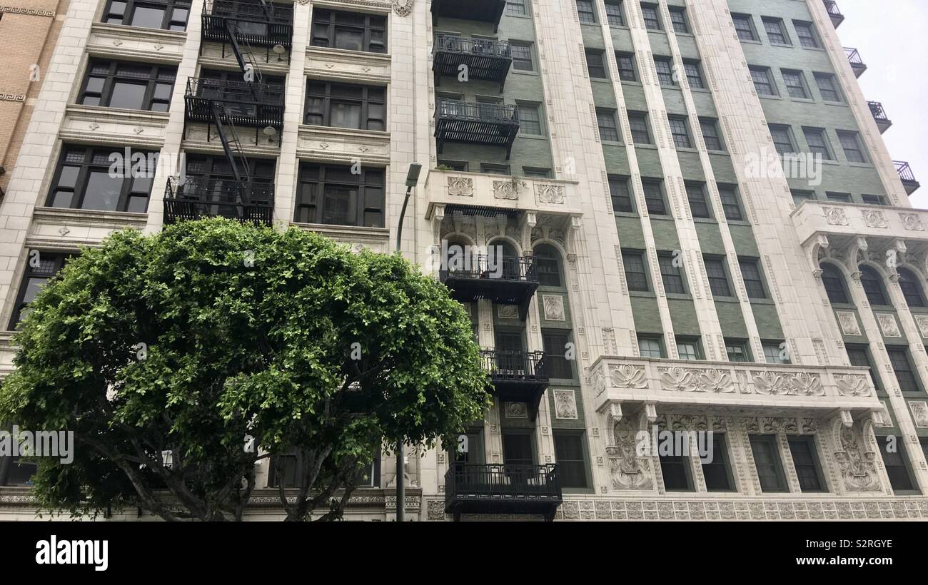LOS ANGELES, CA, JUN 2019: beautifully kept older buildings in the ...