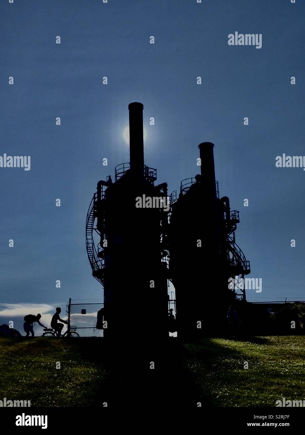 A bike ride through Gas Works Park in Seattle Washington Stock Photo ...