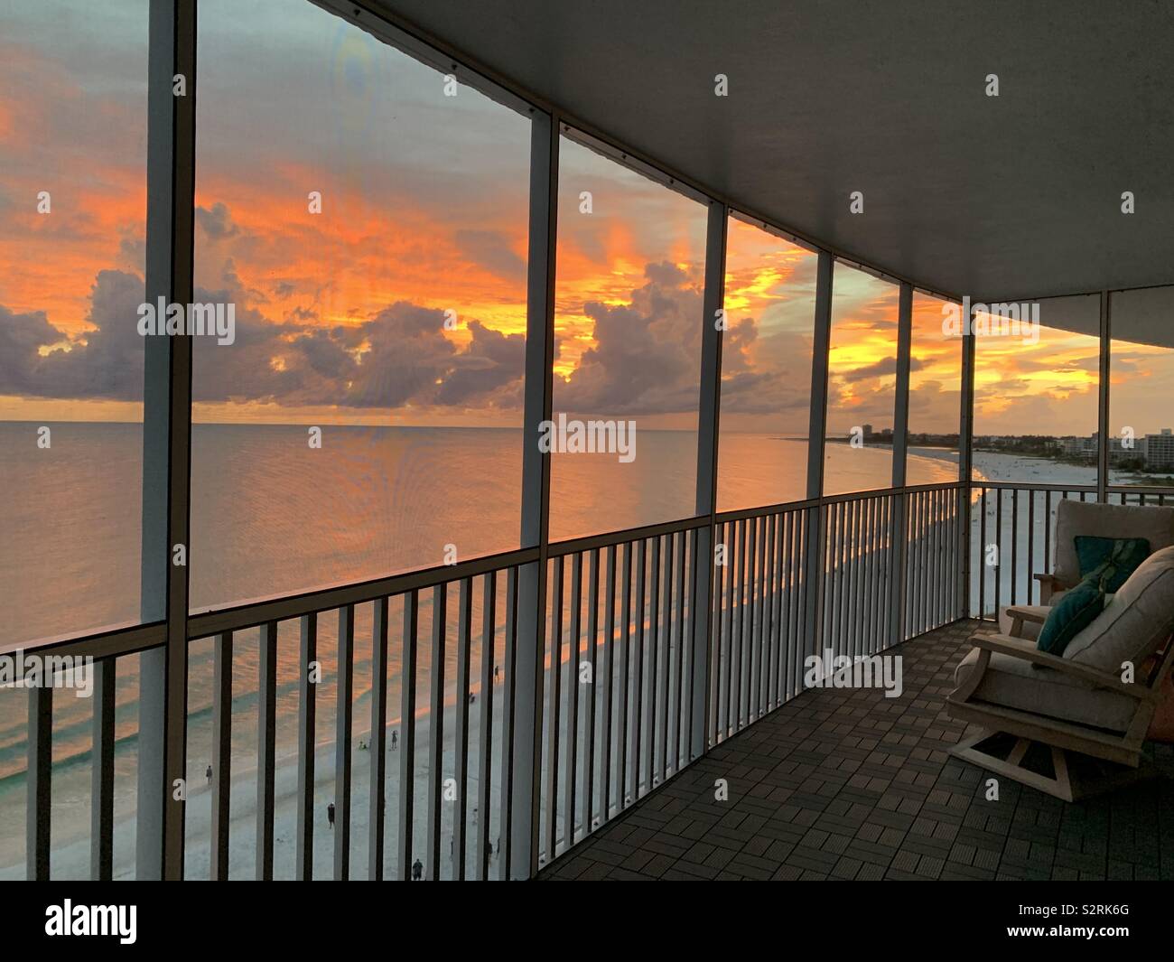 Sunset on the Balcony at Siesta Key Stock Photo - Alamy