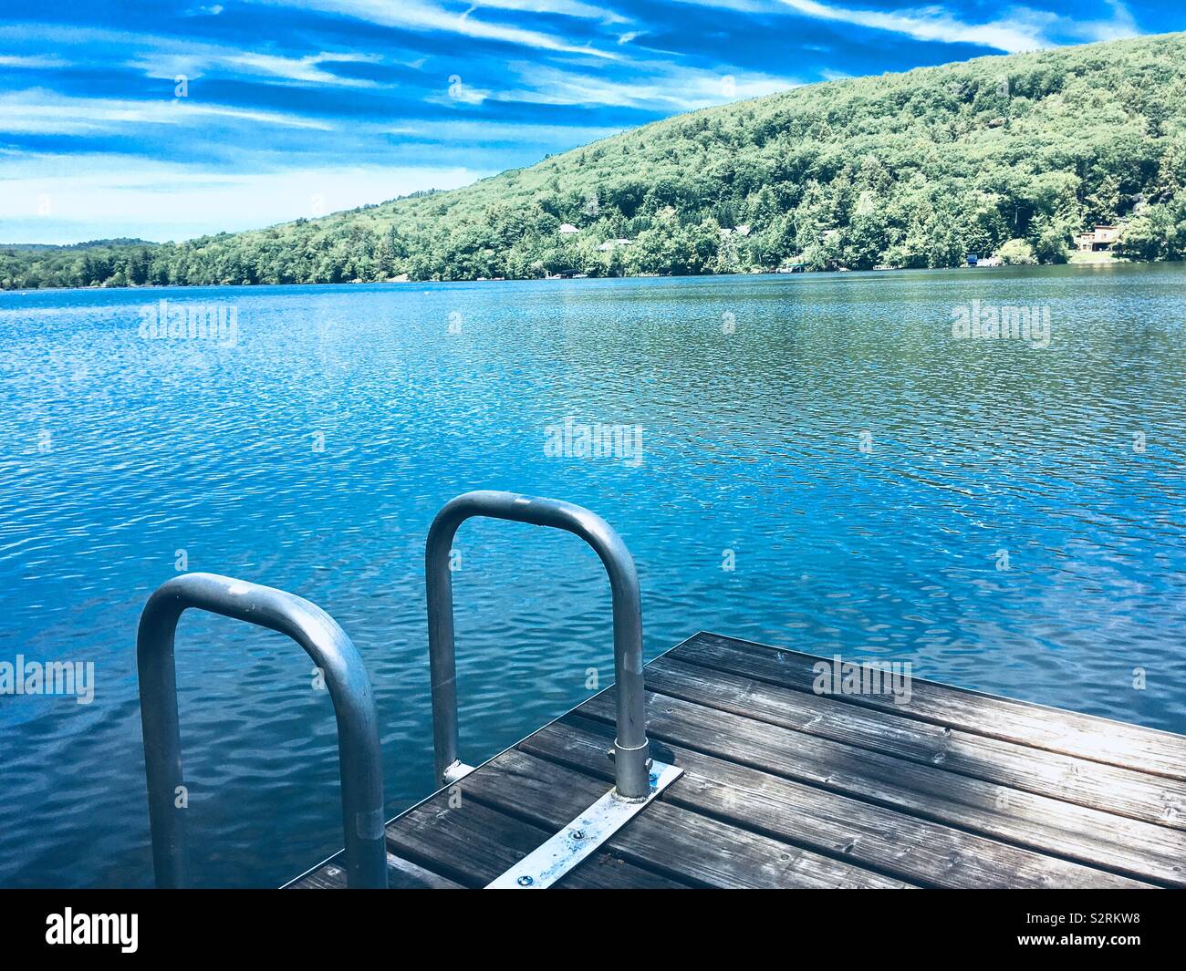 Dock at the lake Stock Photo - Alamy
