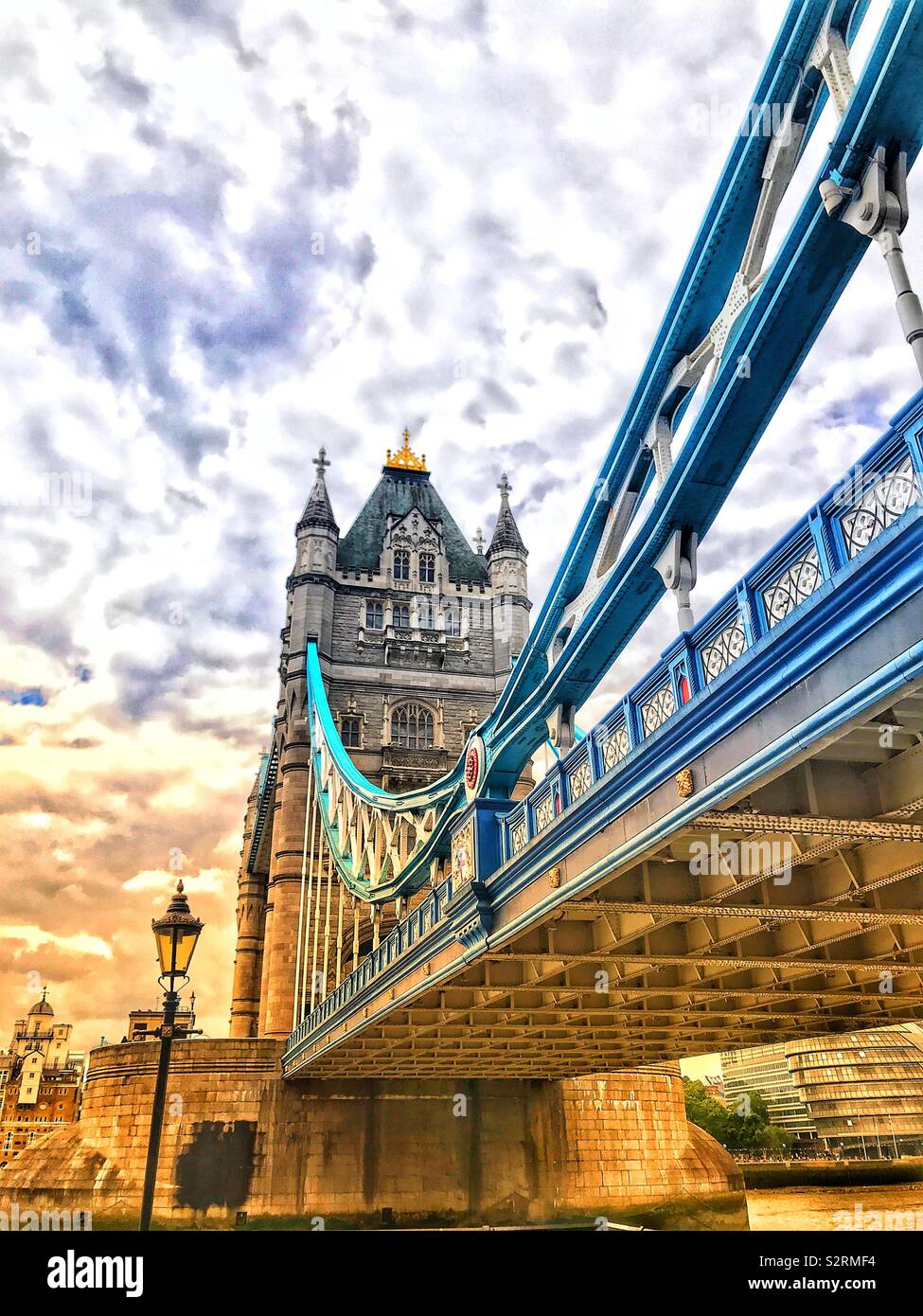 The cool Victorian Gothic Tower Bridge, London, England, marking its ...