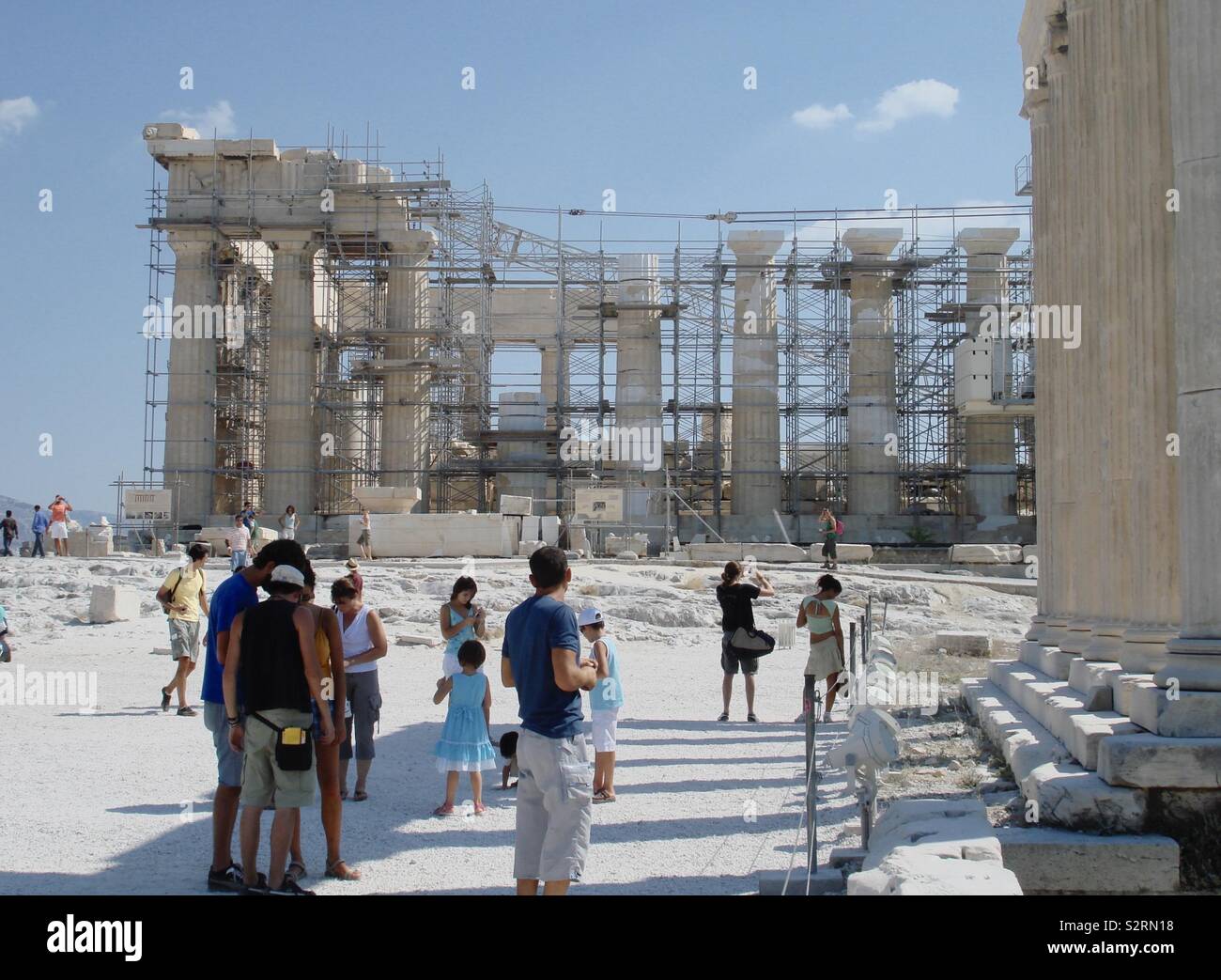 Scaffolding On The Parthenon In Athens High Resolution Stock ...