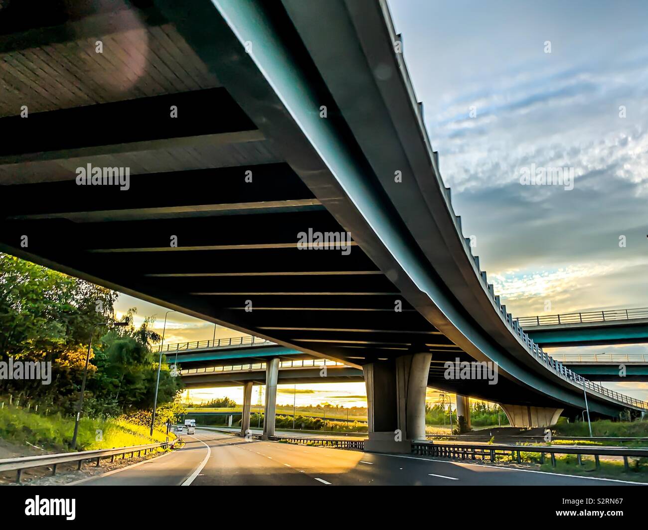 M62 motorway bridges Stock Photo - Alamy