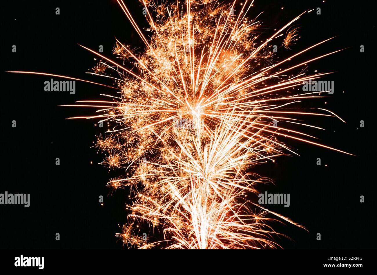 Aerial Fireworks caught on Film Stock Photo - Alamy