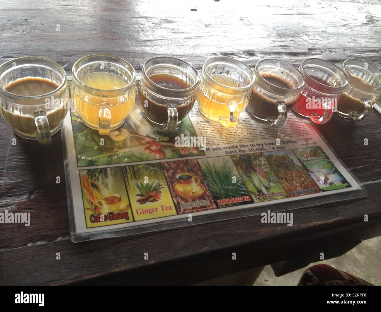 Tea coffee line up drinks Stock Photo - Alamy