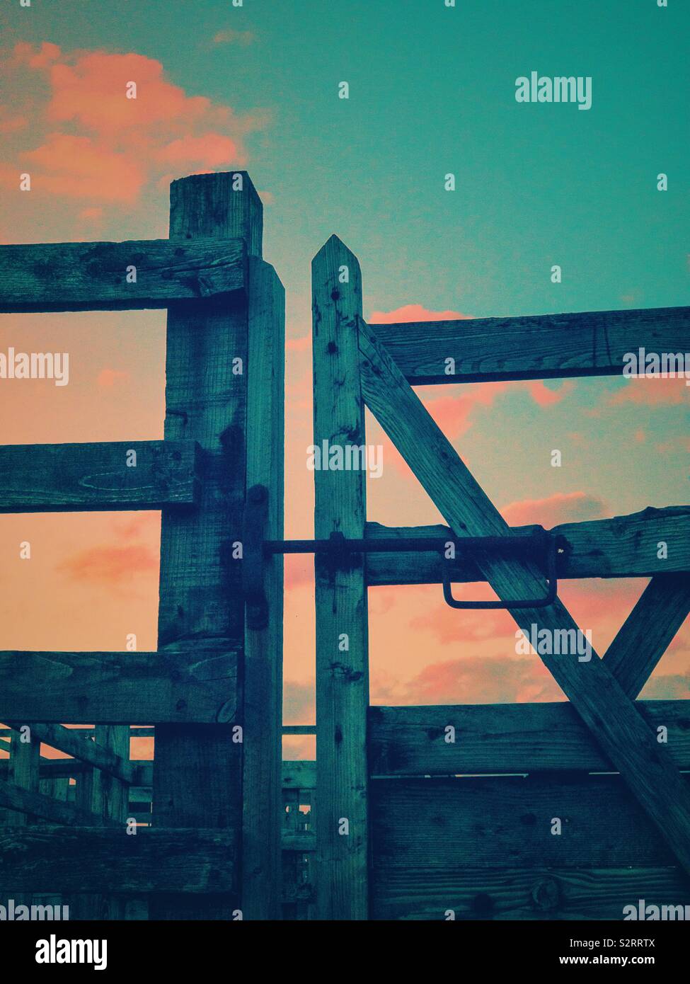 Wooden gates at sunset hi-res stock photography and images - Alamy