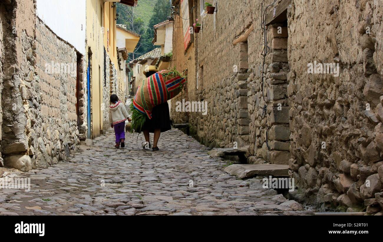 Peru Village Street Stock Photo - Alamy
