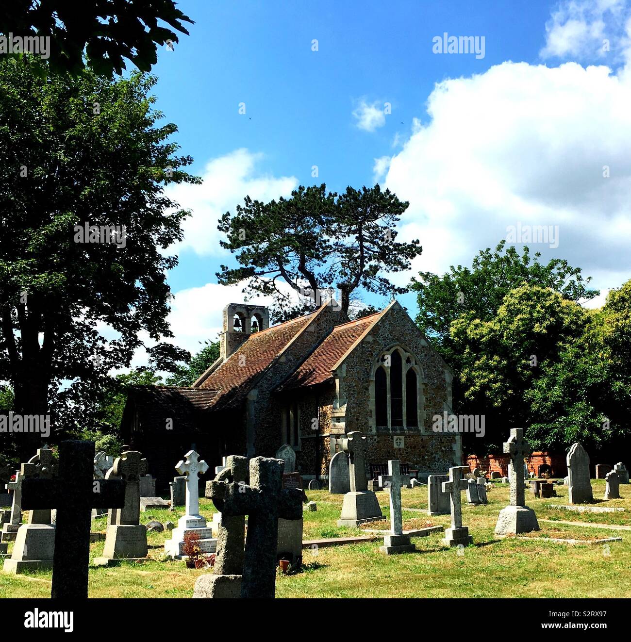 Church and graveyard Stock Photo - Alamy
