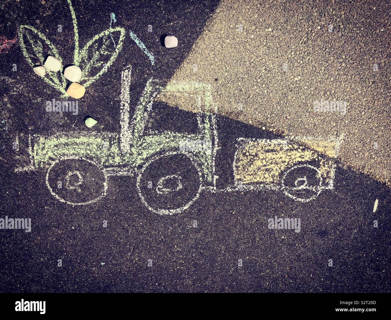 Drawing with chalk Stock Photo - Alamy