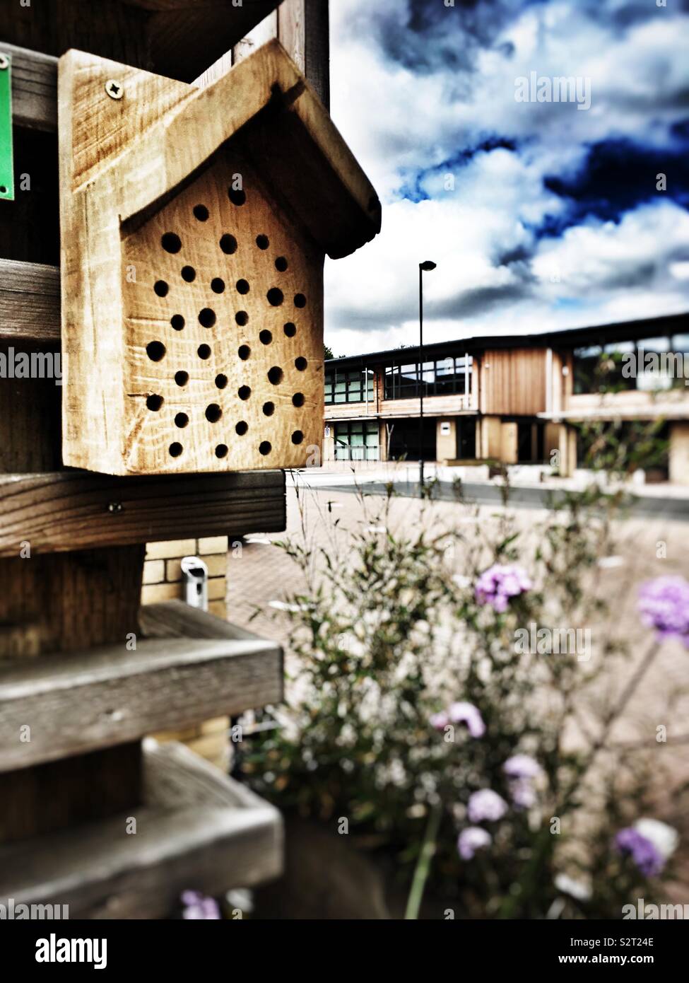 Bee nesting box Stock Photo - Alamy