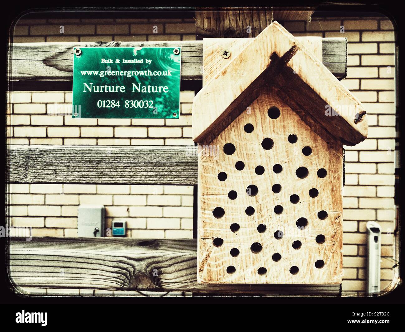 Bee nesting box Stock Photo - Alamy