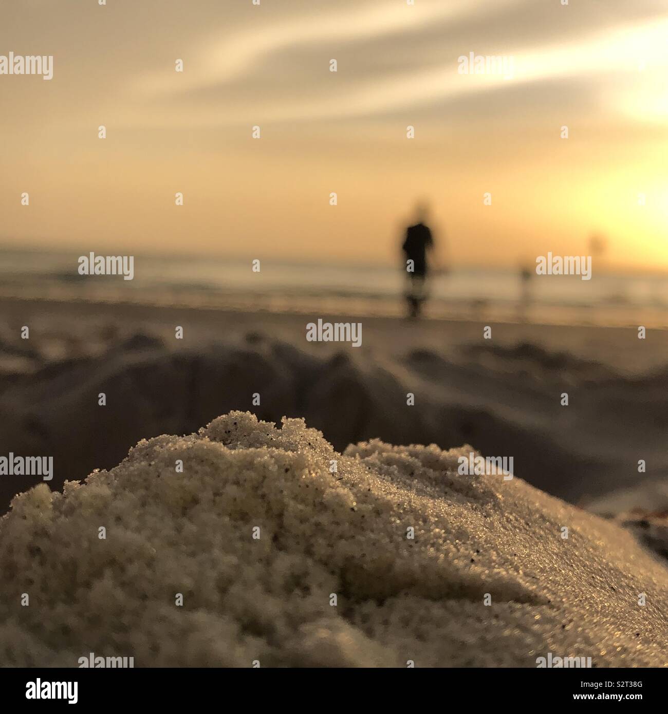 beach sunset boy silhouette shadow summer sand ocean sea Stock Photo ...