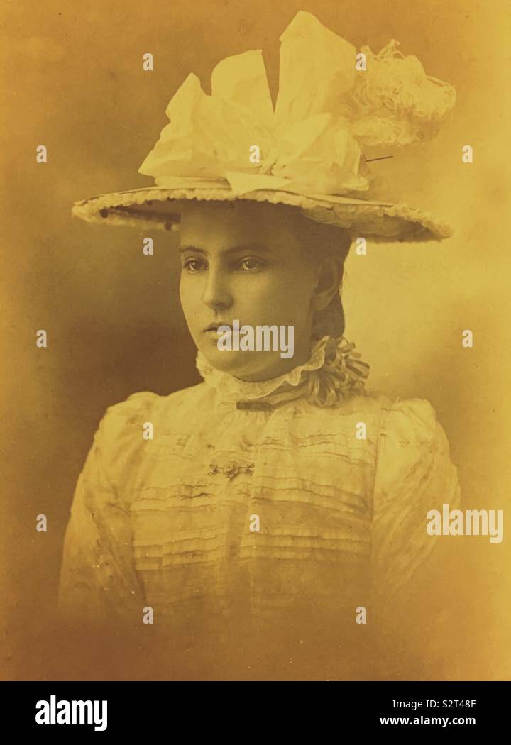 Sepia family portrait of lady in the 1800’s Stock Photo - Alamy