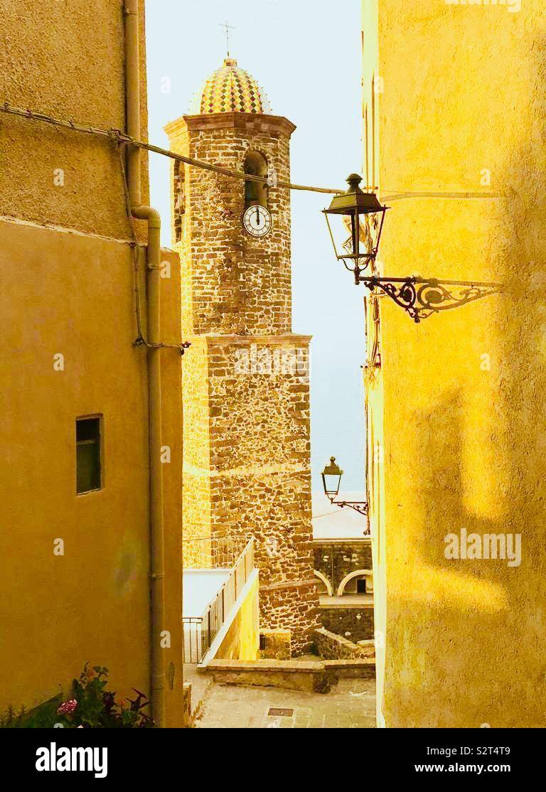 Stone clock tower Stock Photo - Alamy
