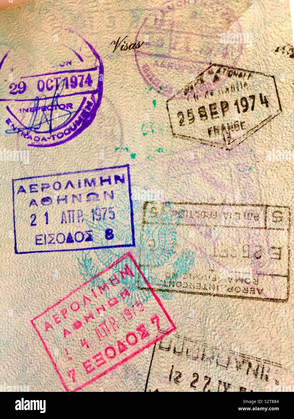 Vintage Passport Stamps