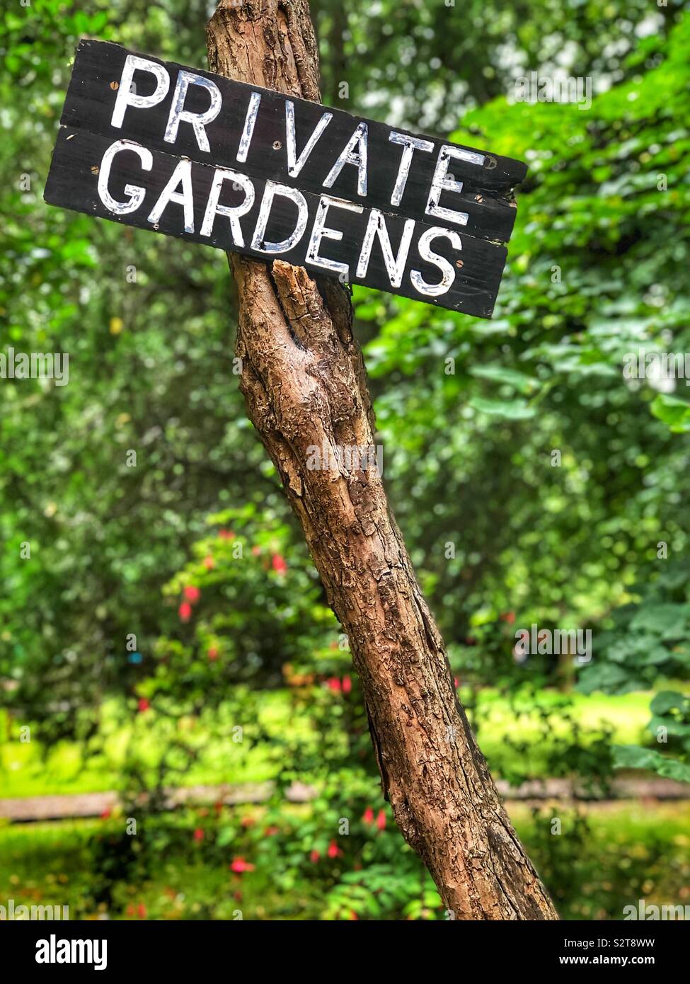 Private Gardens sign Stock Photo - Alamy