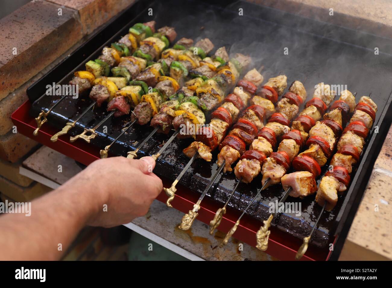 Meat skewers hi-res stock photography and images - Alamy