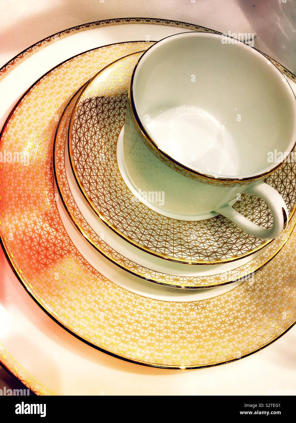 Placesetting of fine China in an upscale department store, United ...