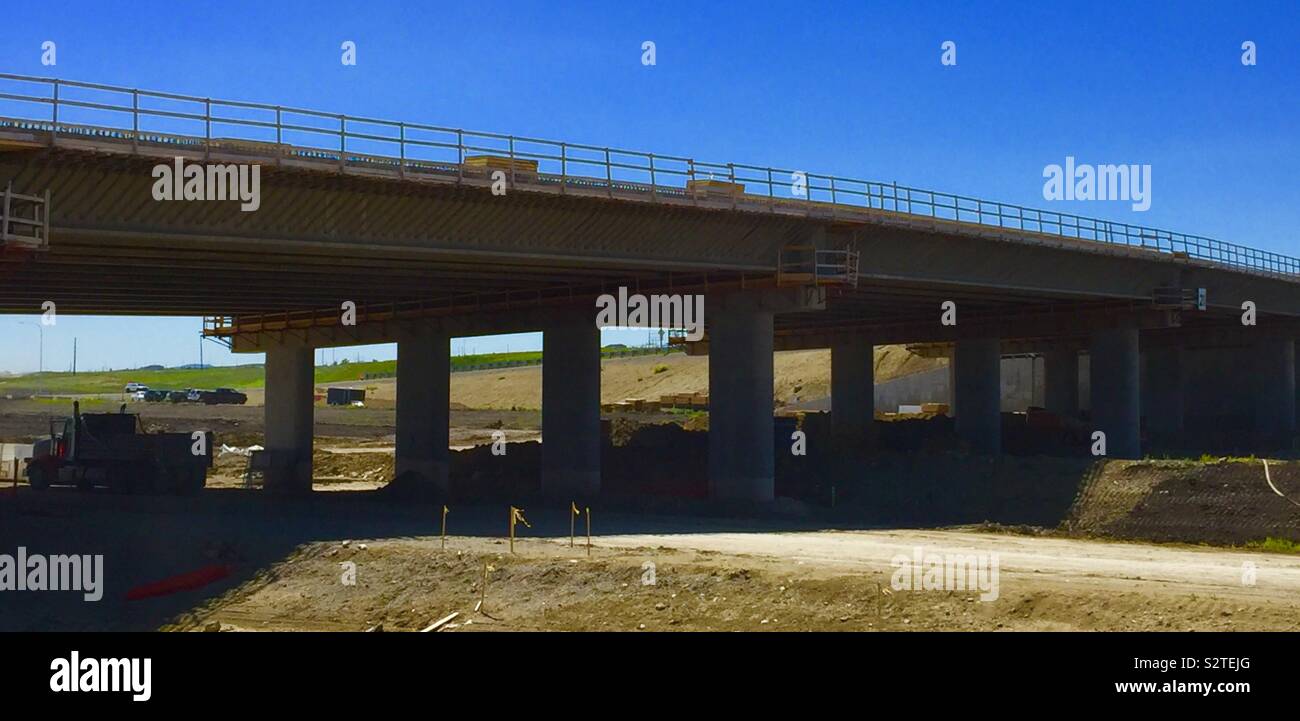 Bridge construction, Calgary ring road project, Stoney Trail Stock ...