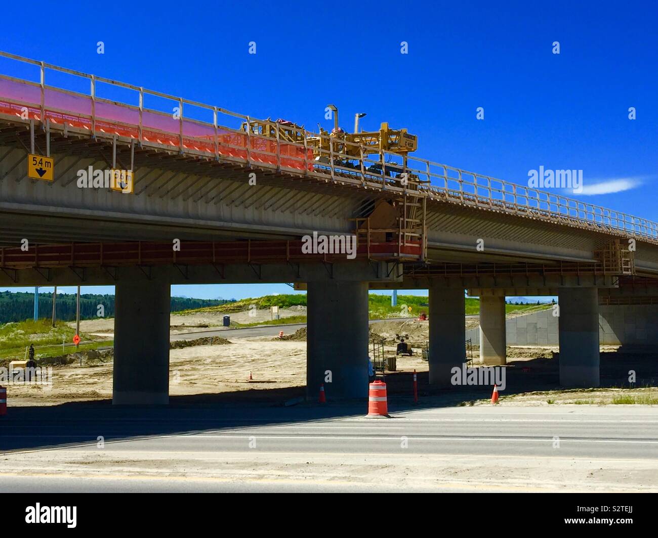 Bridge construction, Calgary ring road project, Stoney Trail Stock ...