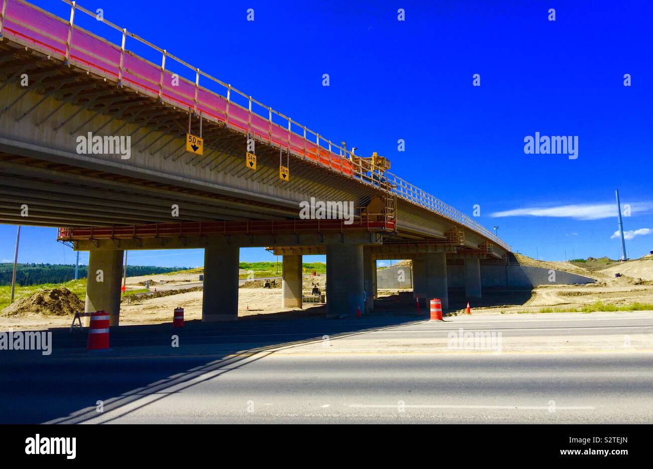 Bridge construction, Calgary ring road project, Stoney Trail Stock ...