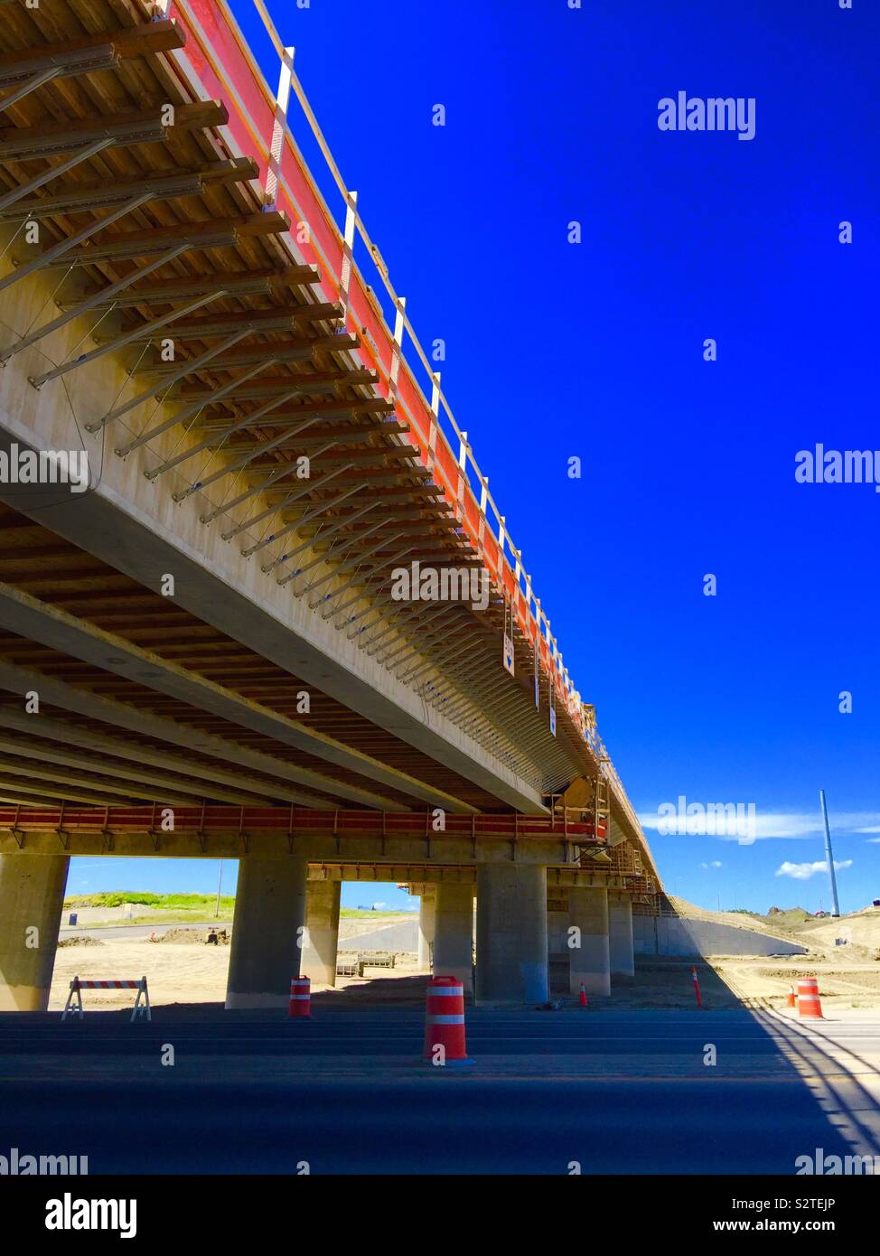 Bridge construction, Calgary ring road project, Stoney Trail Stock ...