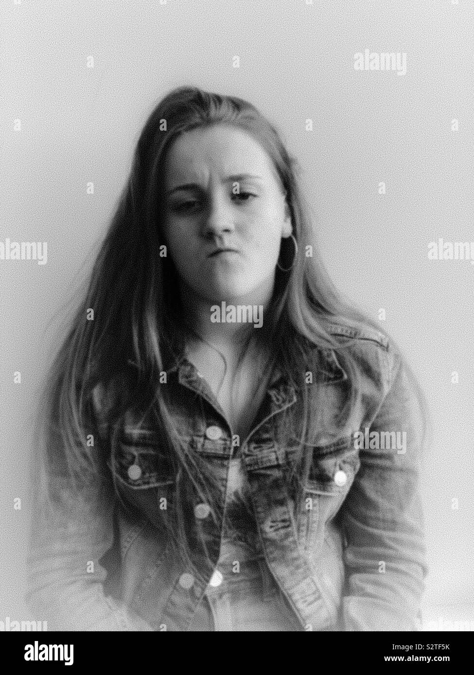 Teenage girl, defiant Stock Photo - Alamy