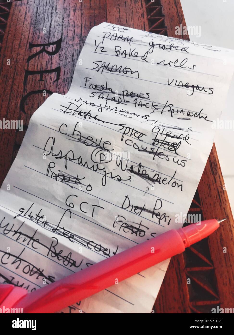 Handwritten Shopping List