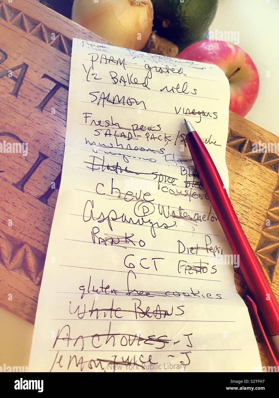 Handwritten Shopping List