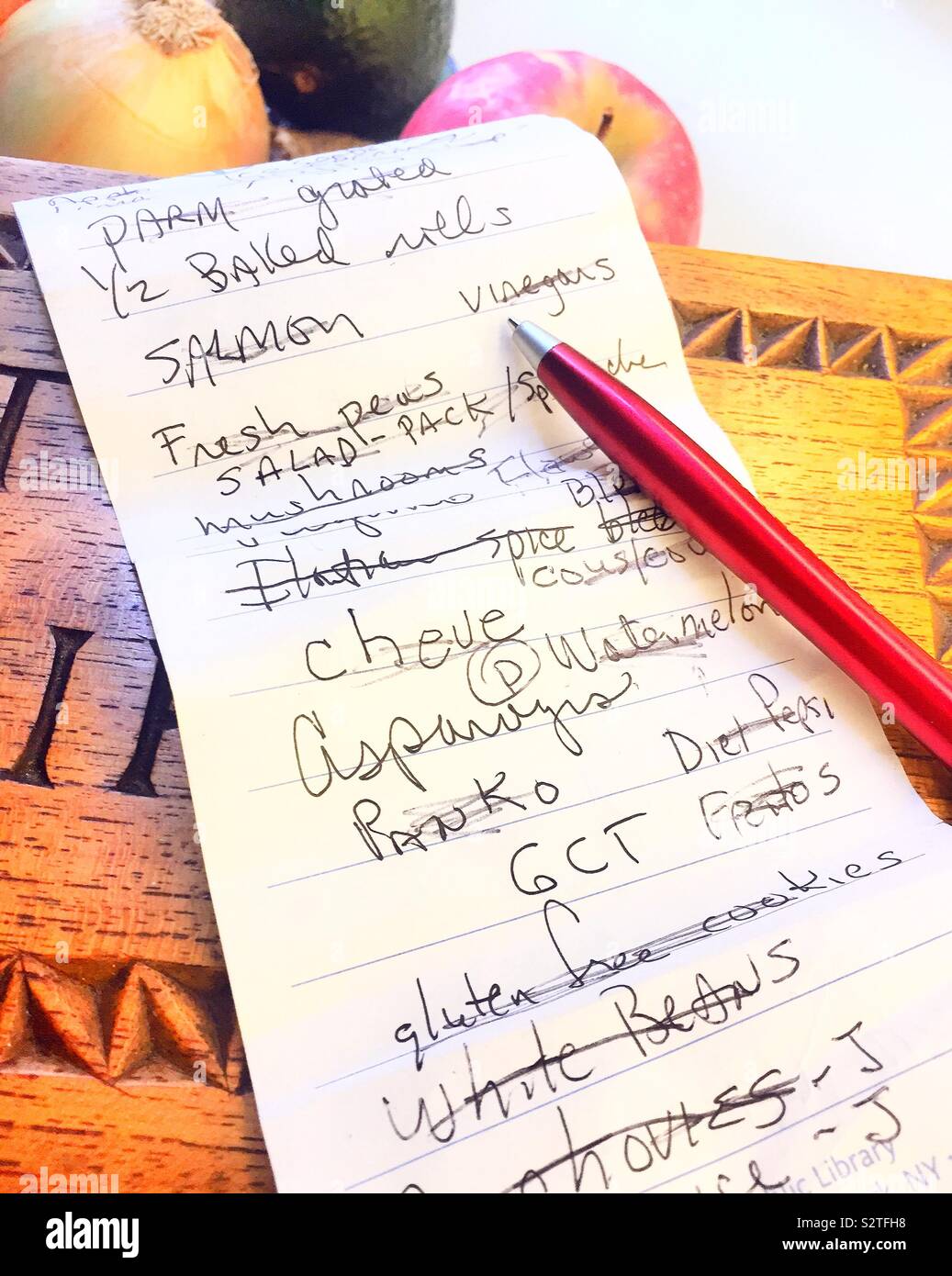 Handwritten Shopping List