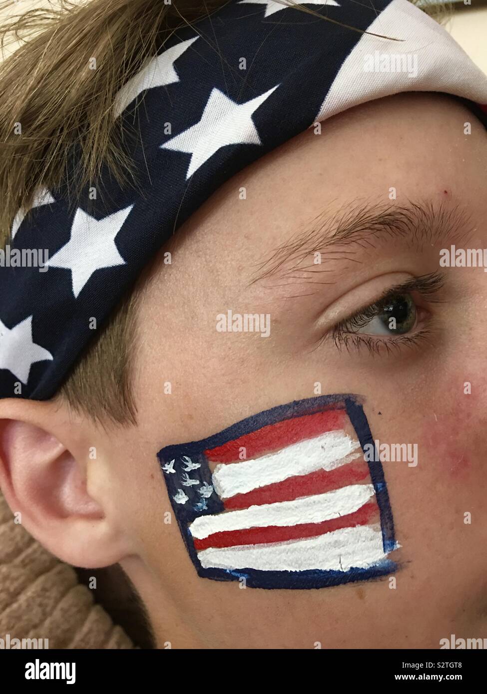 American Flag Face Paint
