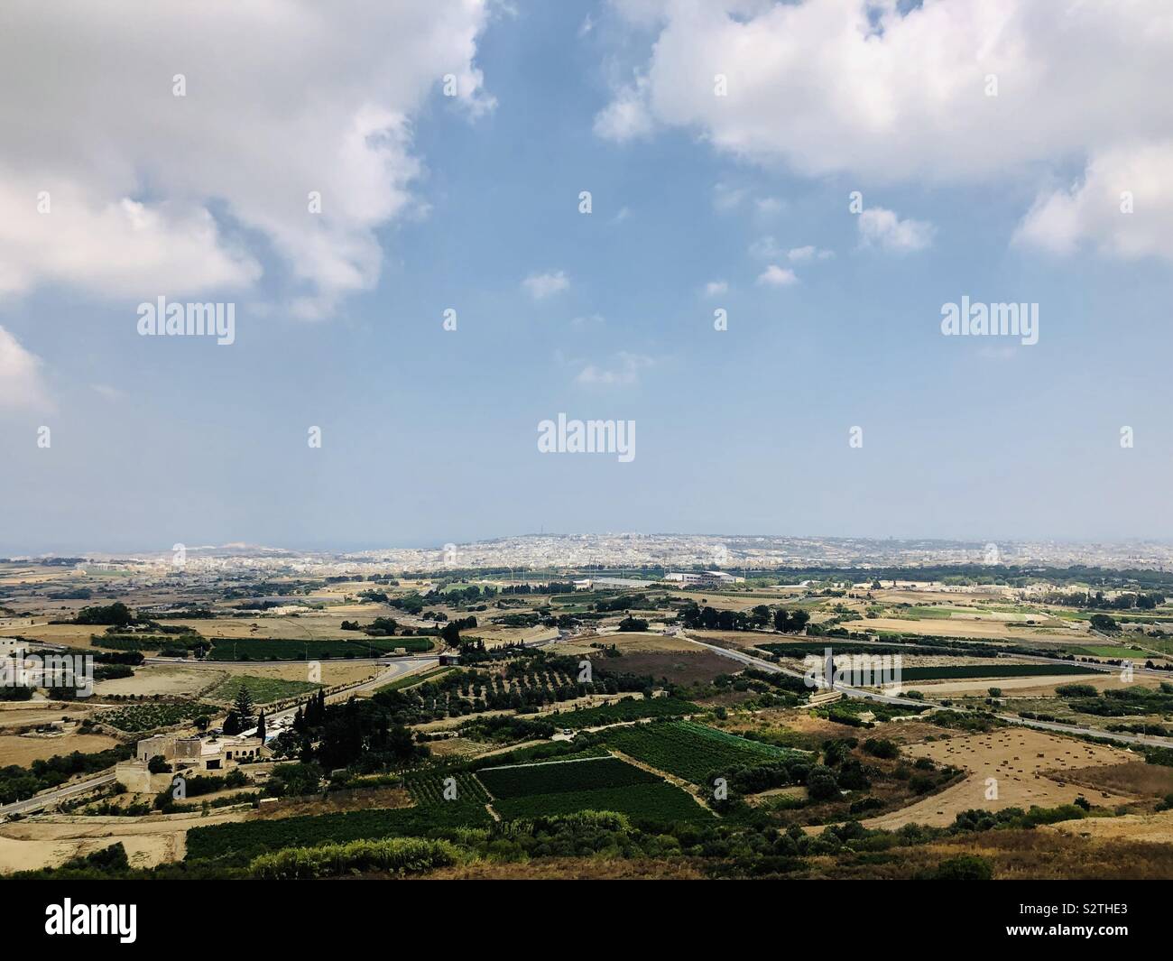 Gozo landscape viewed from medina Stock Photo - Alamy