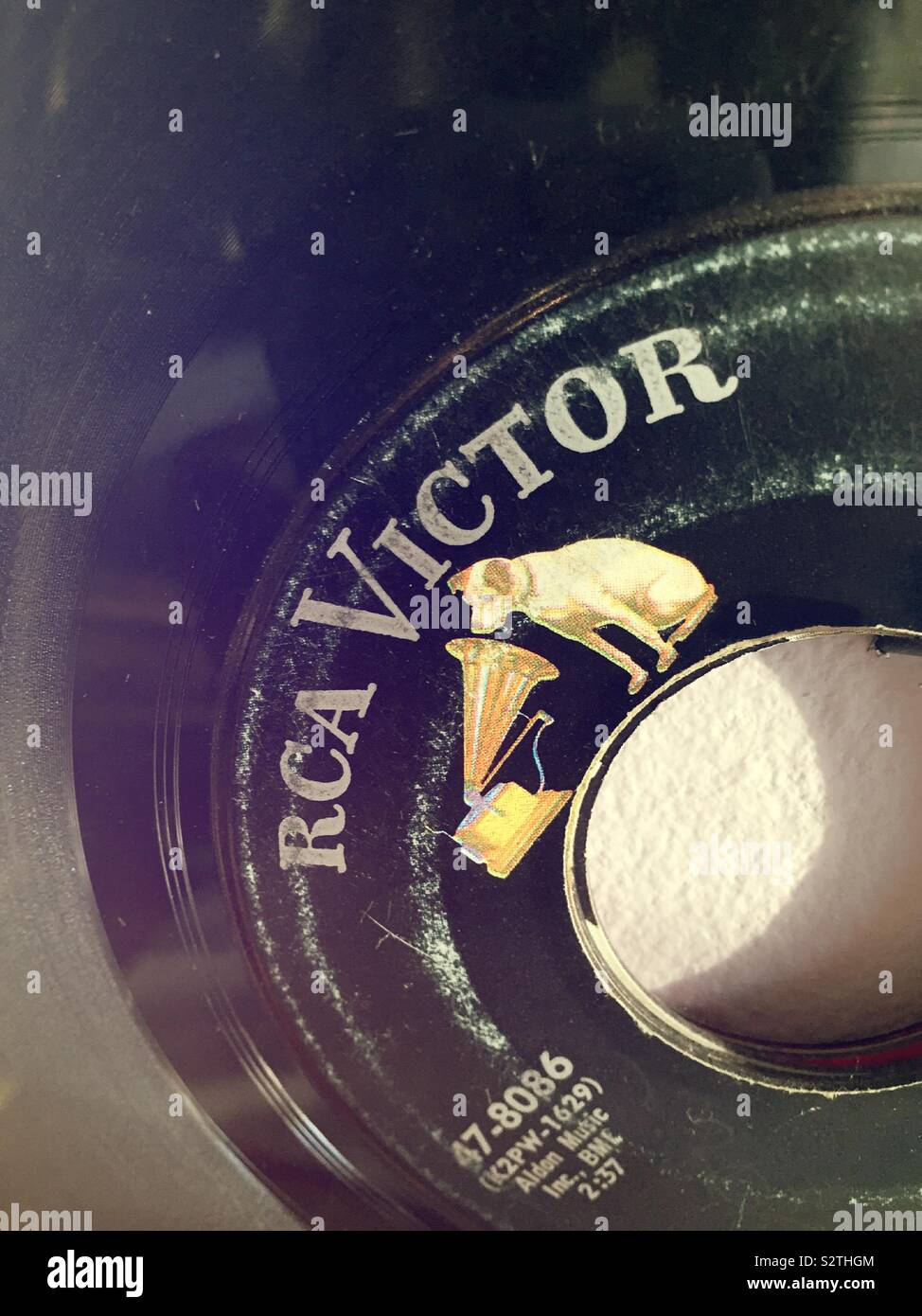 Close-up vintage 45 RPM vinyl record, RCA Victor label, USA Stock Photo - Alamy