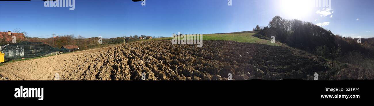 Country field on the ranch Stock Photo - Alamy