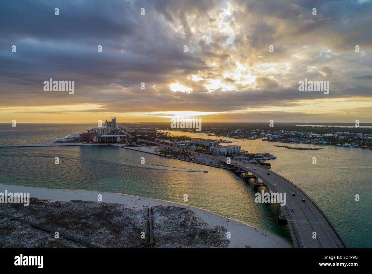 Perdido Pass Bridge at sunset Stock Photo - Alamy