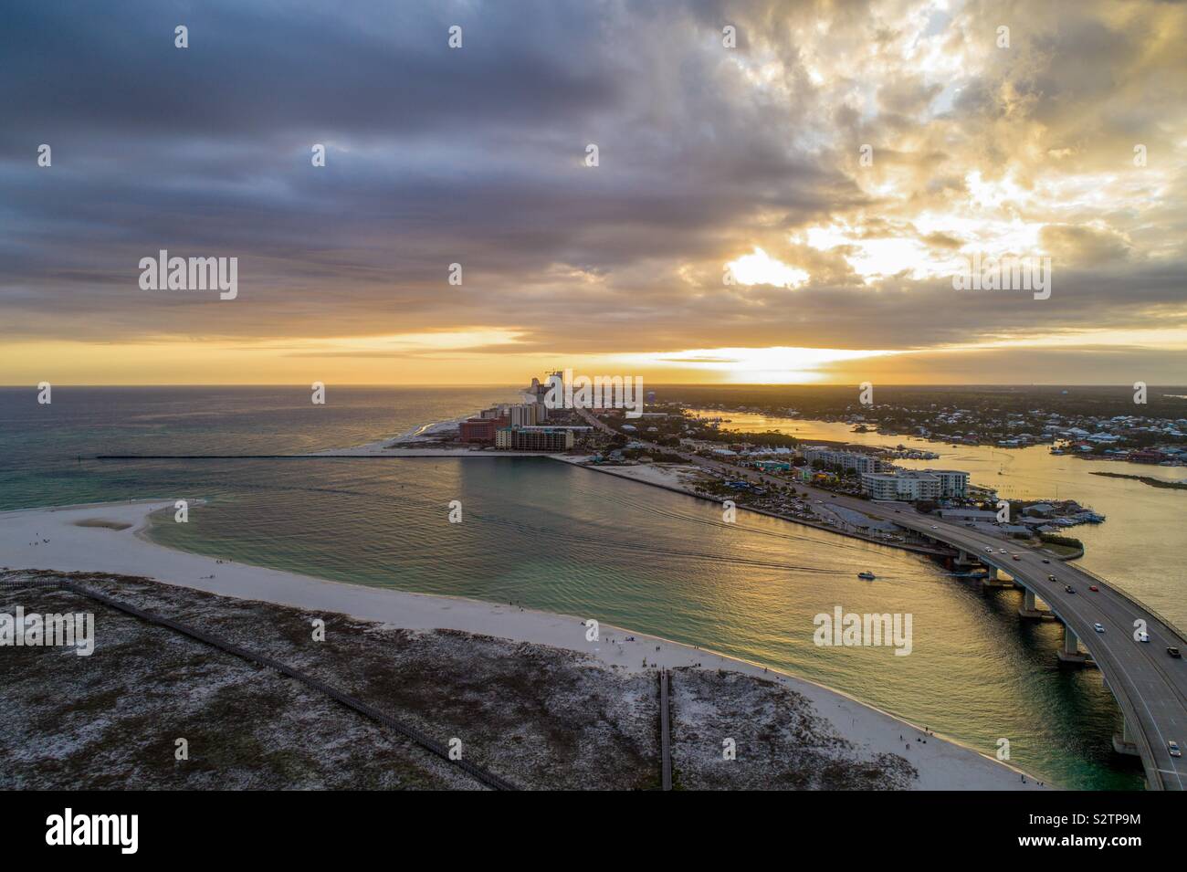 Aerial view of Orange Beach at sunset Stock Photo - Alamy