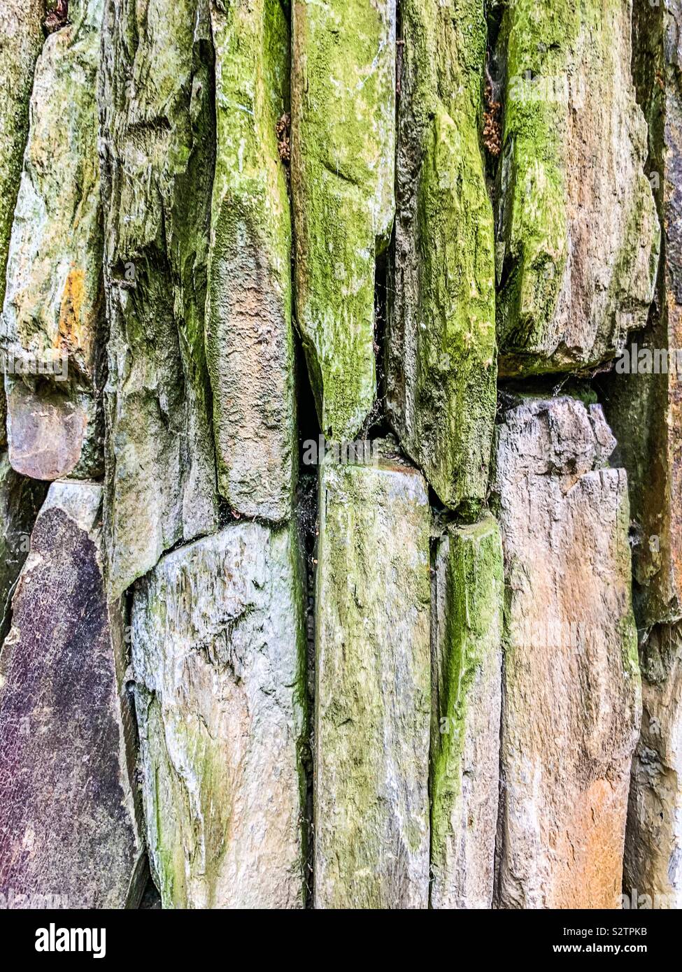 Schist stone wall Stock Photo - Alamy